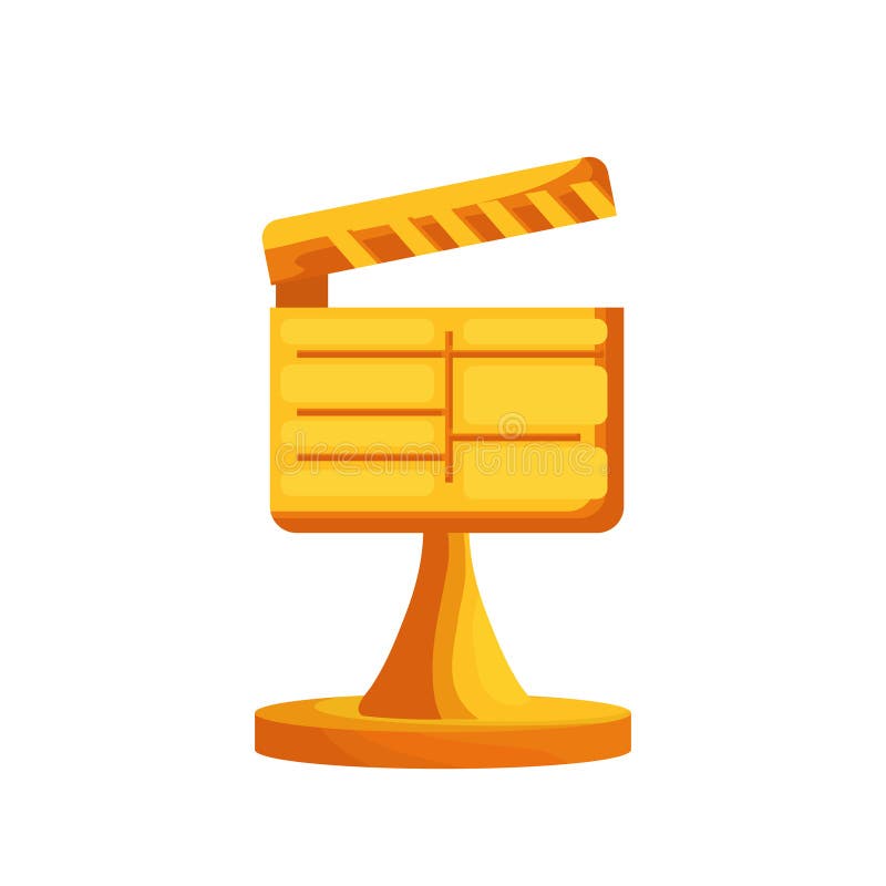 Golden clapper trophy stock vector. Illustration of production - 273092335