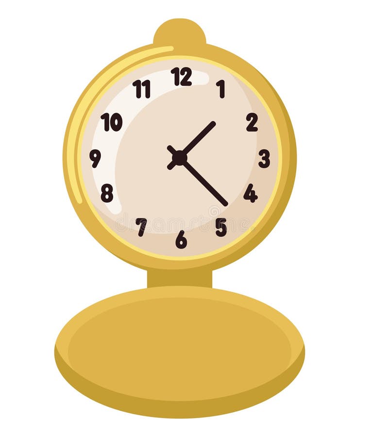 Golden classic clock stock vector. Illustration of arrow - 269352973
