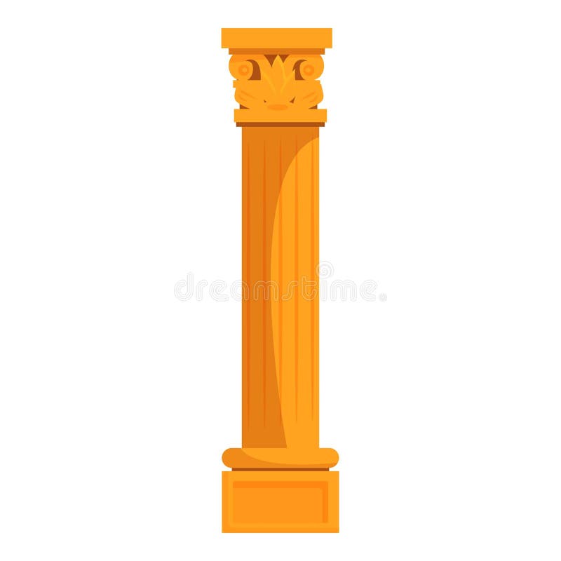 Golden Classic Column Standing Tall on White Background Stock Vector ...
