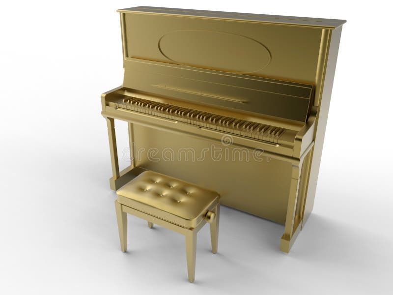 Golden piano stock illustration. Illustration of line - 4492342