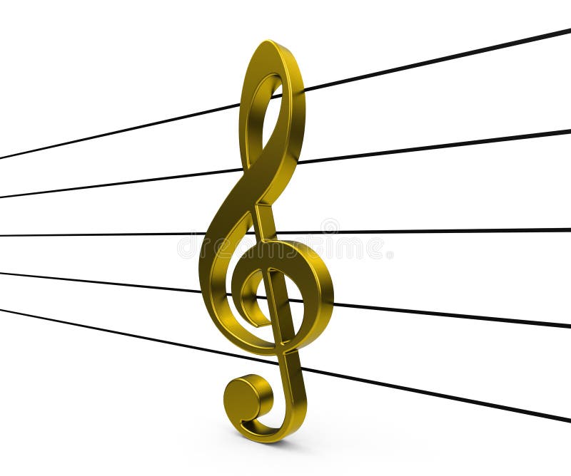 Golden Clef Musical Symbol G & F Stock Photo - Illustration of ...