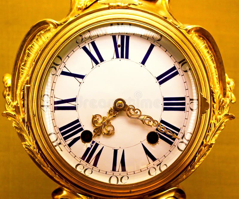 Golden clock stock photo. Image of mechanical, time, vintage - 33557802