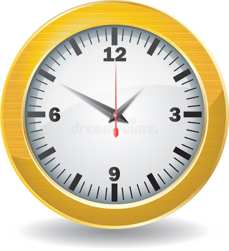 Golden clock stock vector. Illustration of domestic, office - 21024921
