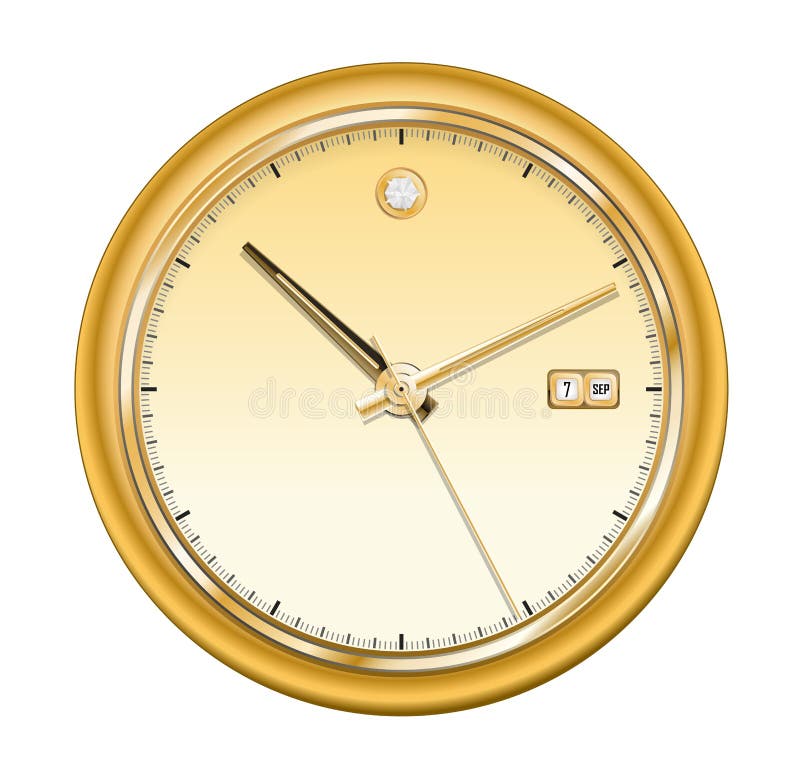 Golden clock stock vector. Illustration of glass, chronometer - 24355211