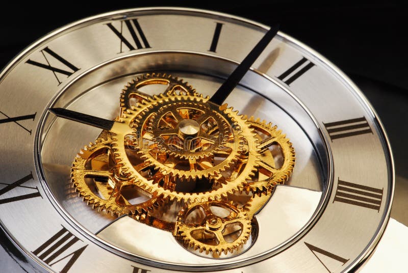 Golden Clock stock photo. Image of wheel, gears, misch - 2648326