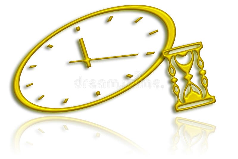 Golden clock stock illustration. Illustration of banner - 27581961