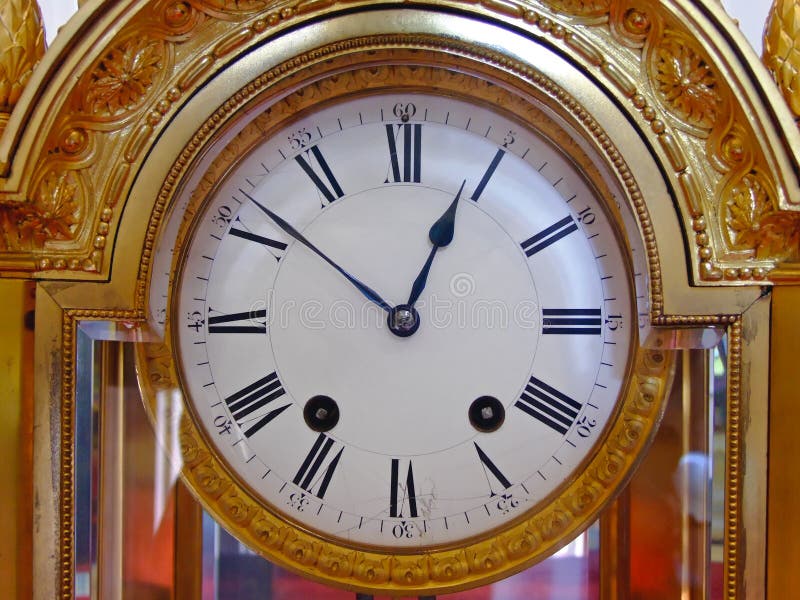 Golden clock stock photo. Image of mechanical, time, vintage - 33557802
