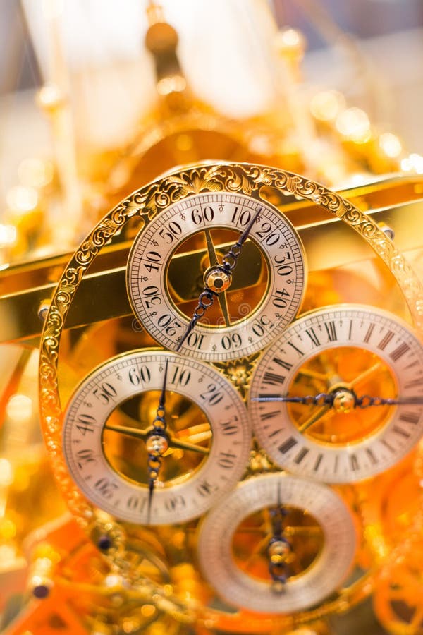 Golden clock stock image. Image of facilities, clock - 42266831