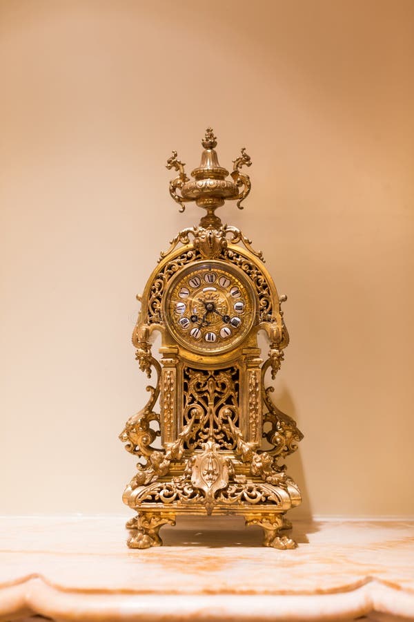 Golden clock stock photo. Image of circle, mechanism - 45783594