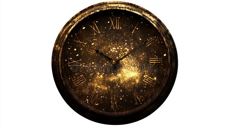 Golden Clock: an Elegant Clock with Golden Glittered Details, Counting ...