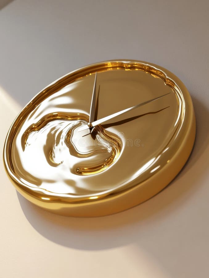 The Golden Clock with Melting Hands Illustrates the Fluidity of Time ...