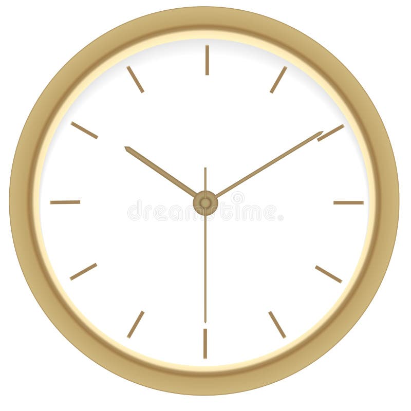 Golden clock. stock vector. Illustration of design, glossy - 37910009
