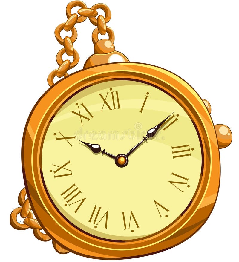 Golden clocks stock vector. Illustration of time, sign - 35992804