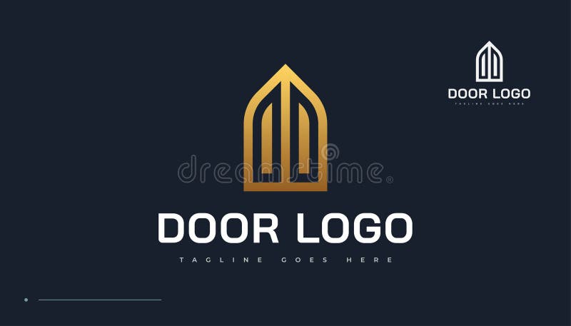 Golden Closed Door Logo Design. Door Property Logo Stock Vector ...