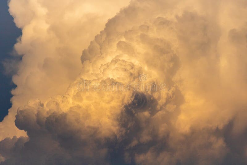 Golden Clouds in Dramatic Light at Sunset/sunrise Stock Image - Image ...