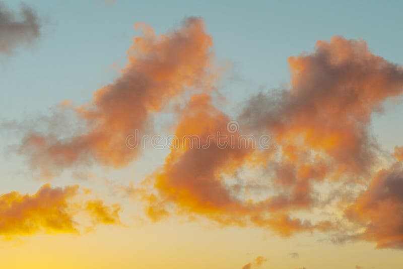 Golden Clouds in the Evening Day with Sunsets Stock Photo - Image of ...
