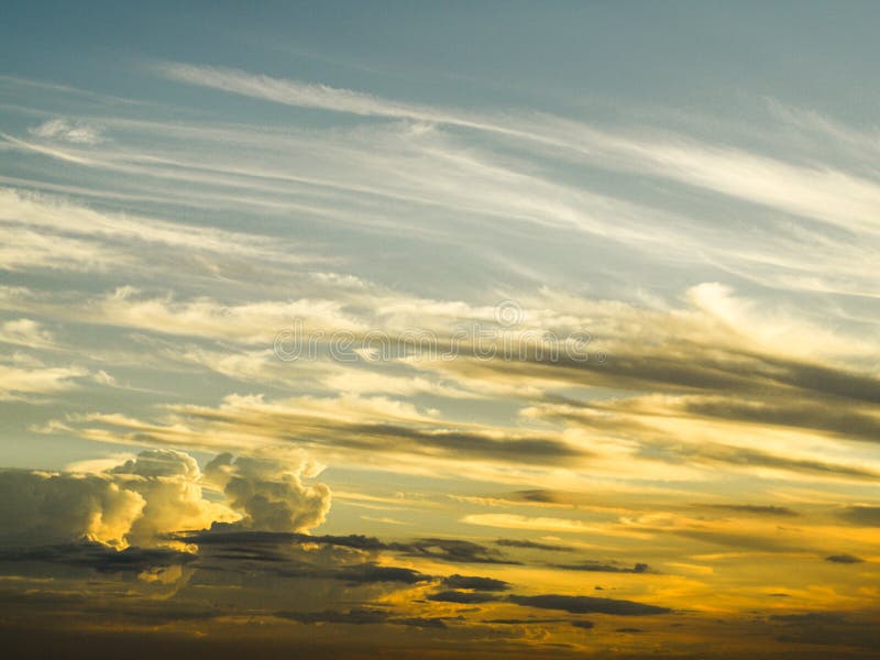 Golden clouds on the sky. stock photo. Image of landscape - 47694046