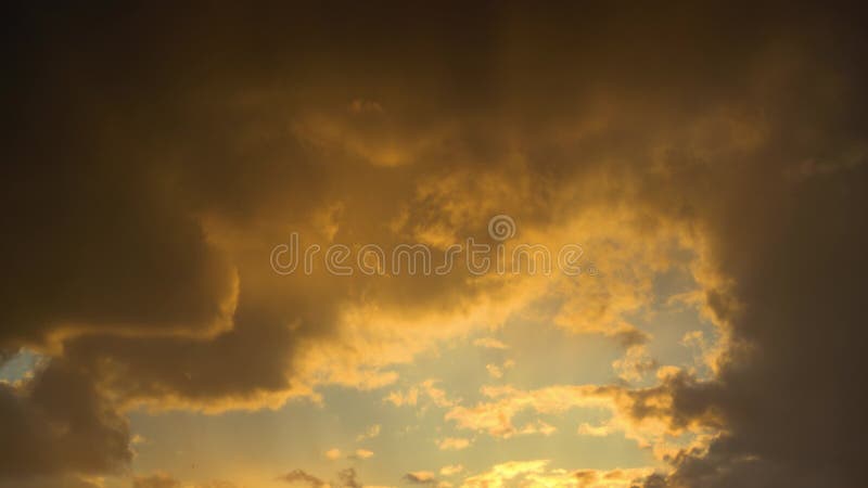 Golden Clouds at Sunset in the Sky Stock Video - Video of motion ...