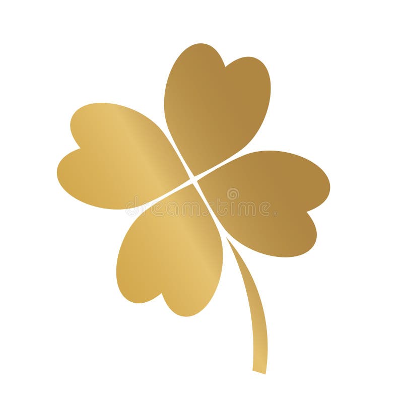 Golden clover leaf icon stock vector. Illustration of farm - 165743767