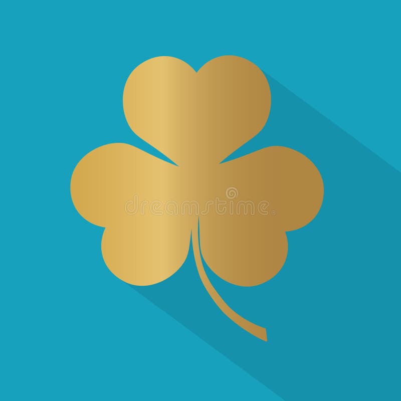 Golden clover leaf icon stock vector. Illustration of field - 165743813