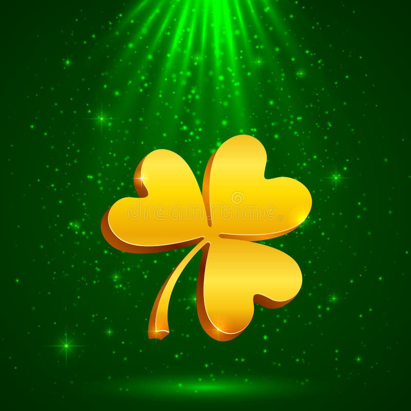 Golden Clover in the Magic Light Stock Vector - Illustration of shine ...
