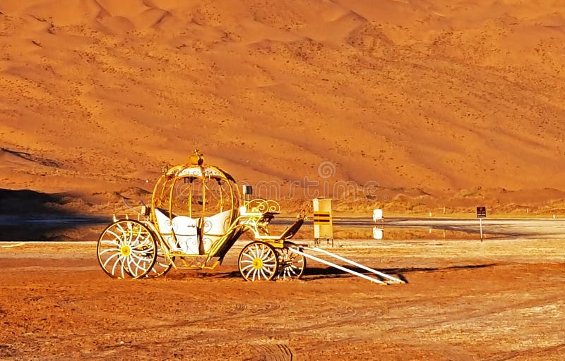 Golden Coach in Tianchi Lake Area Stock Photo - Image of shine, morning ...