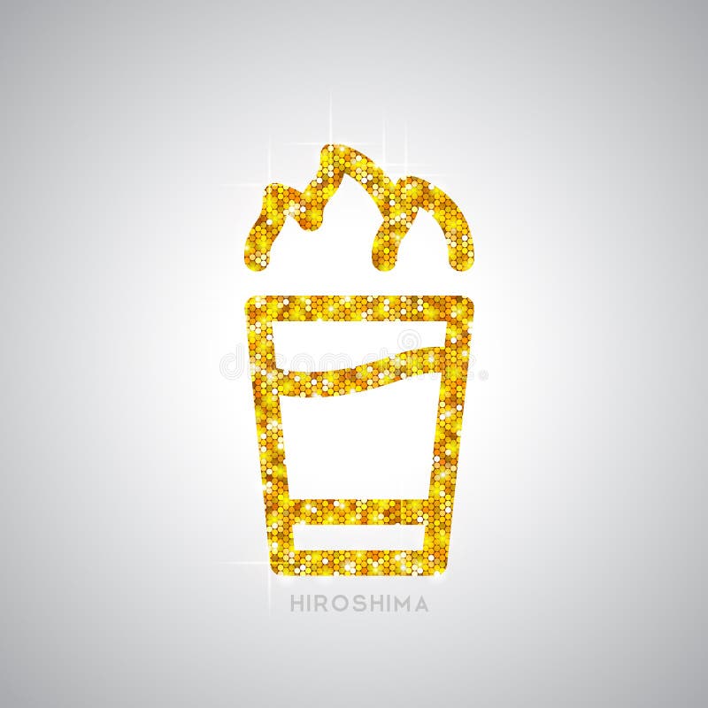 Golden Cocktail Hiroshima Flat Icon. Stock Vector - Illustration of ...