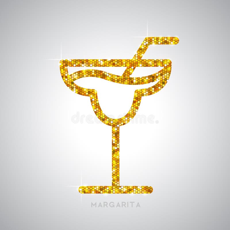 Golden Cocktail Margarita Flat Icon. Stock Vector - Illustration of ...