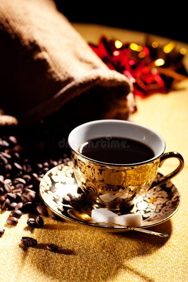 Golden coffee stock image. Image of simple, ceramics - 18422155
