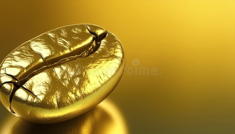 Golden coffee bean stock illustration. Illustration of detail - 323992749