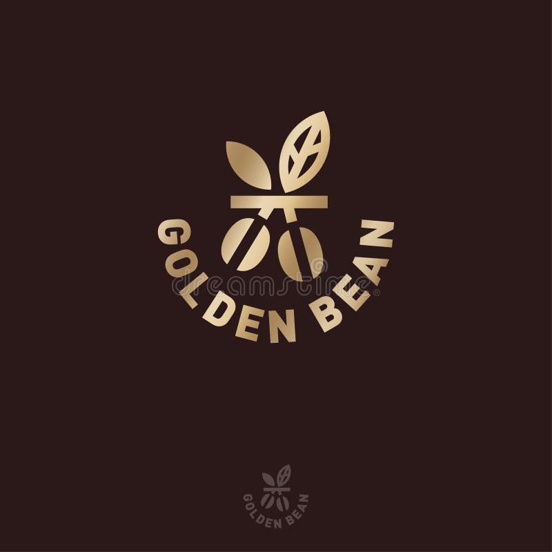 Golden Coffee Bean Logo. Coffee Store or Cafe Logo. Letters Composition ...