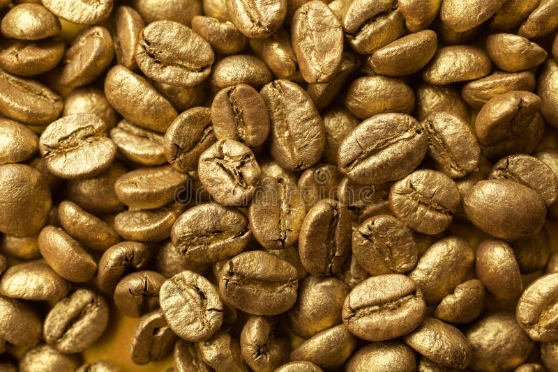 Golden coffee beans stock image. Image of abstract, drink - 39849307
