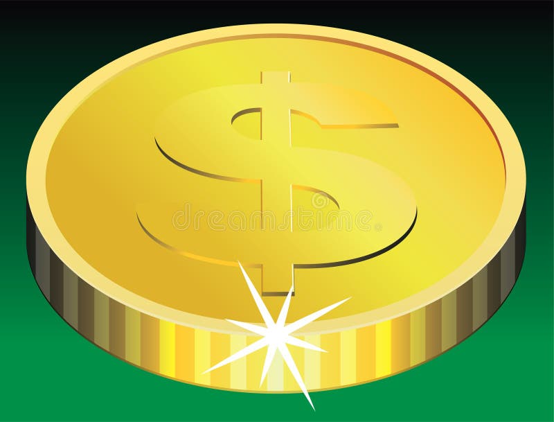 Golden Coin with Letter F Uppercase Isolated on Black Background. Stock ...