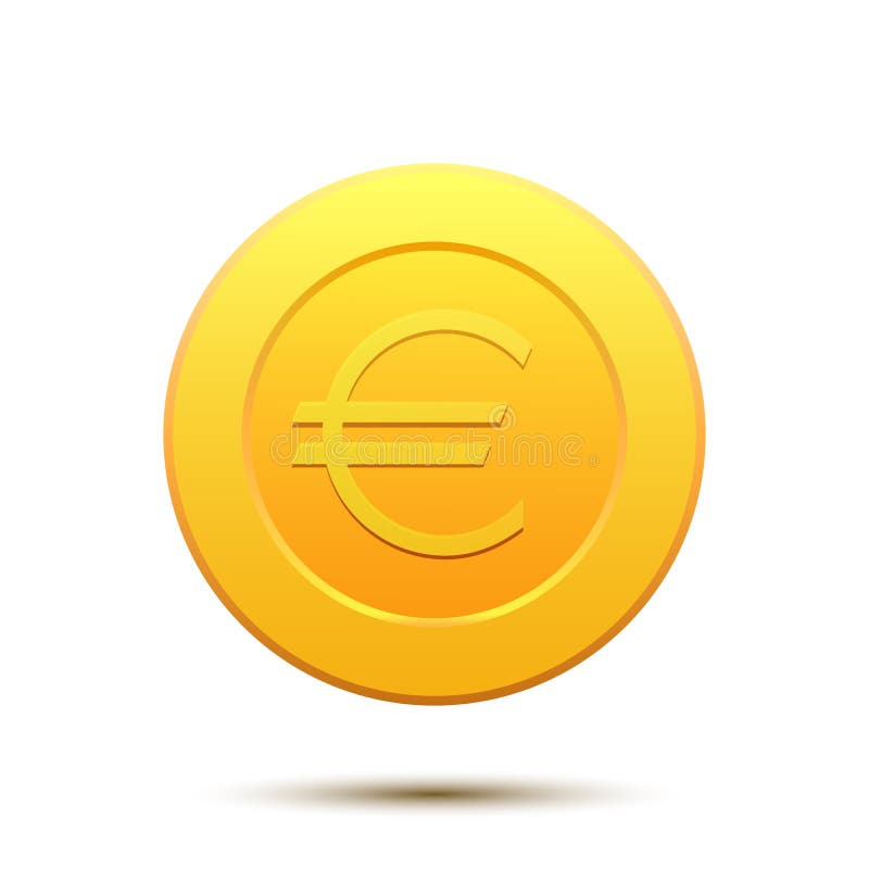 Golden Coin with Euro Symbol Stock Vector - Illustration of golden ...
