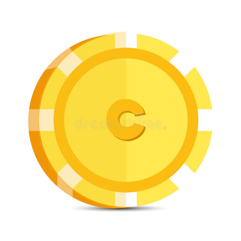 Golden Coin Flat Vector Illustration Game Asset Flat Design Stock ...