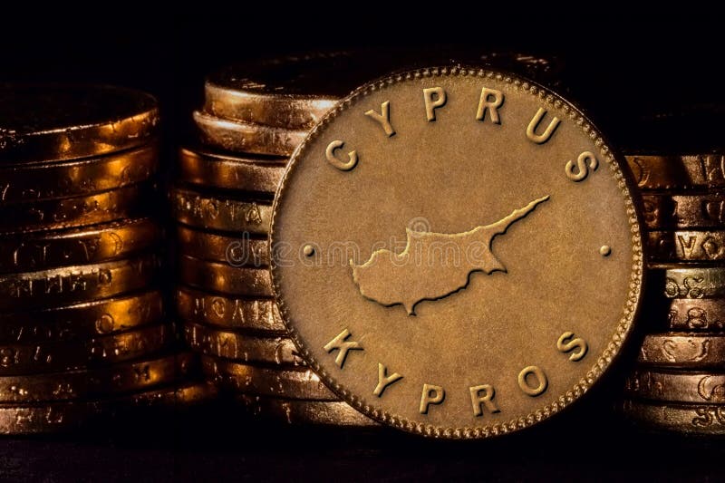 Golden Coin with Map of Cyprus Stock Illustration - Illustration of ...