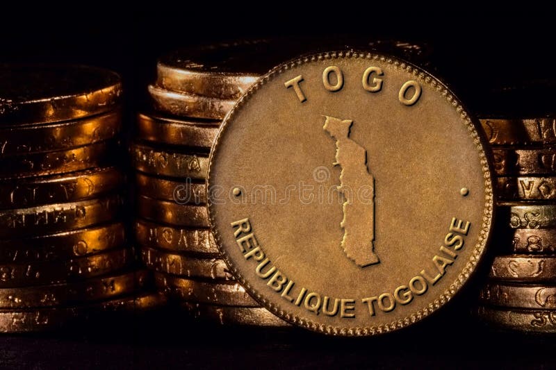 Golden Coin with Map of Togo Stock Illustration - Illustration of gold ...