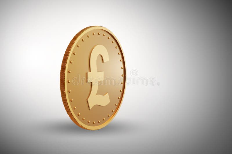 Golden Coin Pound - 3d Rendering Stock Illustration - Illustration of ...