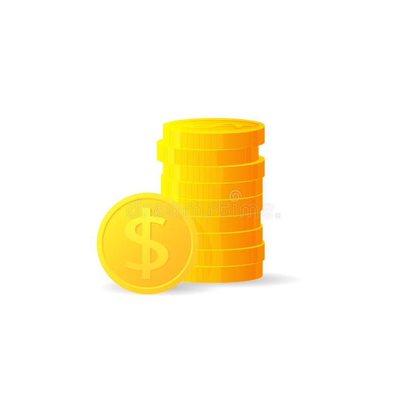 Dollar Coin with Arrow Down. Stock Vector - Illustration of business ...