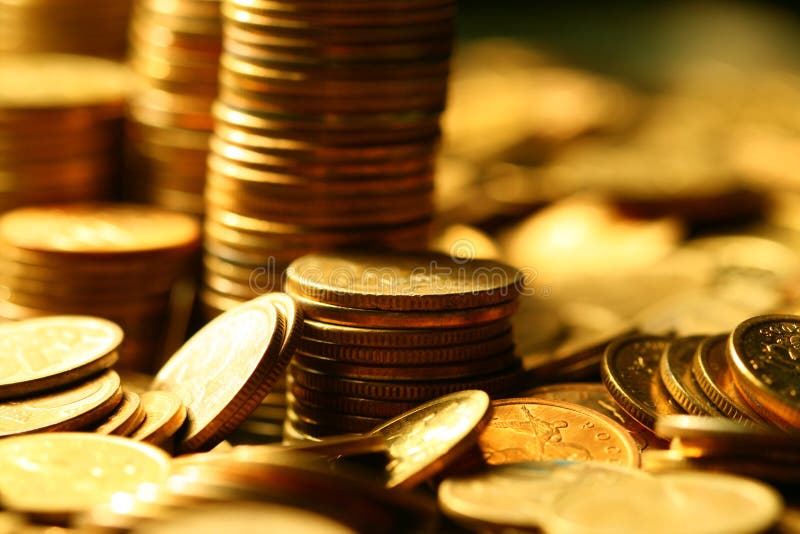 Golden coins stock photo. Image of group, banking, macro - 5726864
