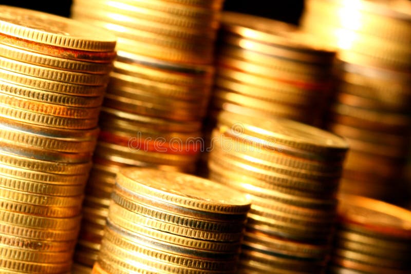 Golden coins stock photo. Image of abstract, money, business - 5988874
