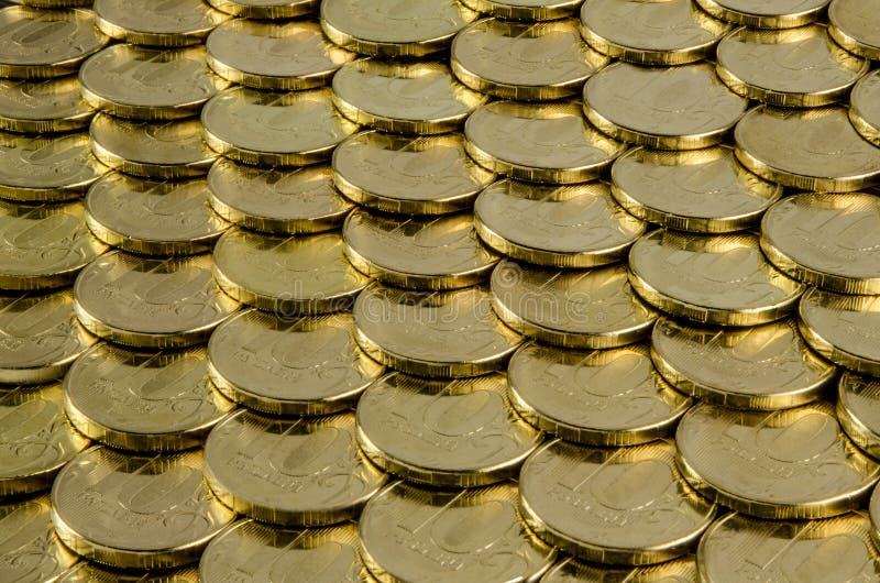 Rows of golden coins stock photo. Image of investment - 2416126