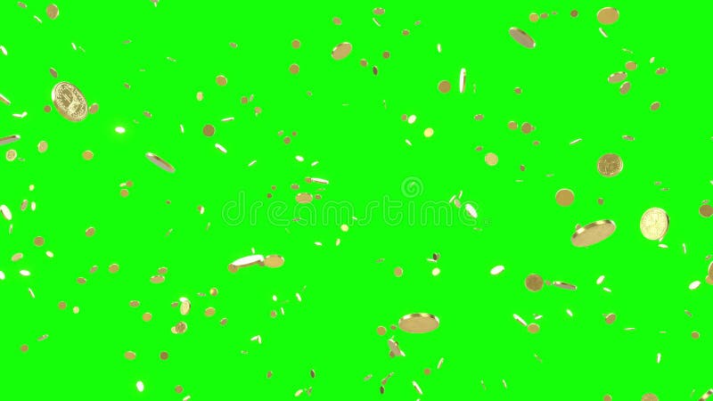 Golden Coins Exploding on Green Screen Background Stock Footage - Video ...