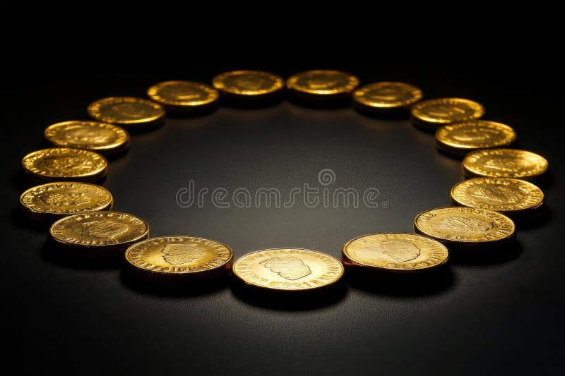 Golden Coins Form a Circle, Symbolizing Wealth and Prosperity for ...