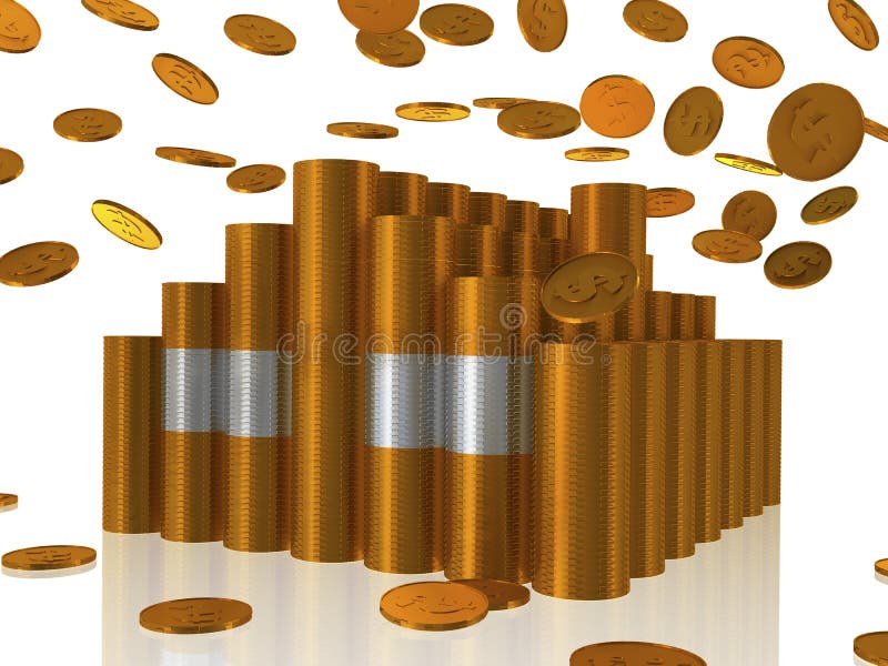 Golden coins house stock illustration. Illustration of gray - 12385669