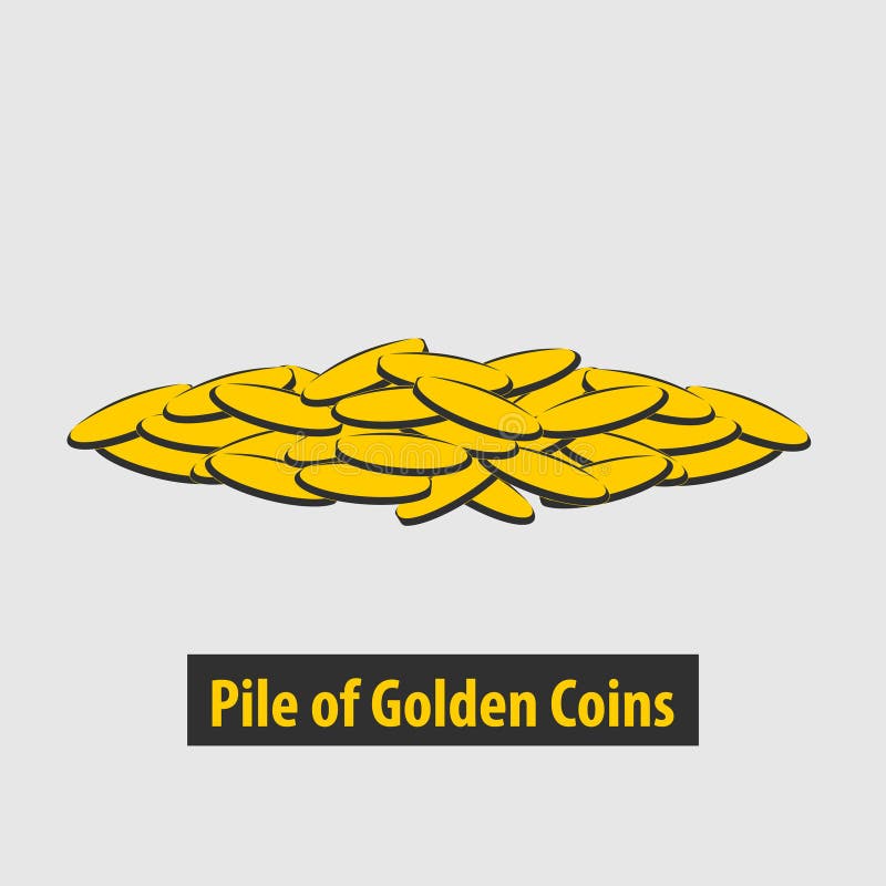Golden Coins Pile. Vector Illustration Stock Vector - Illustration of ...