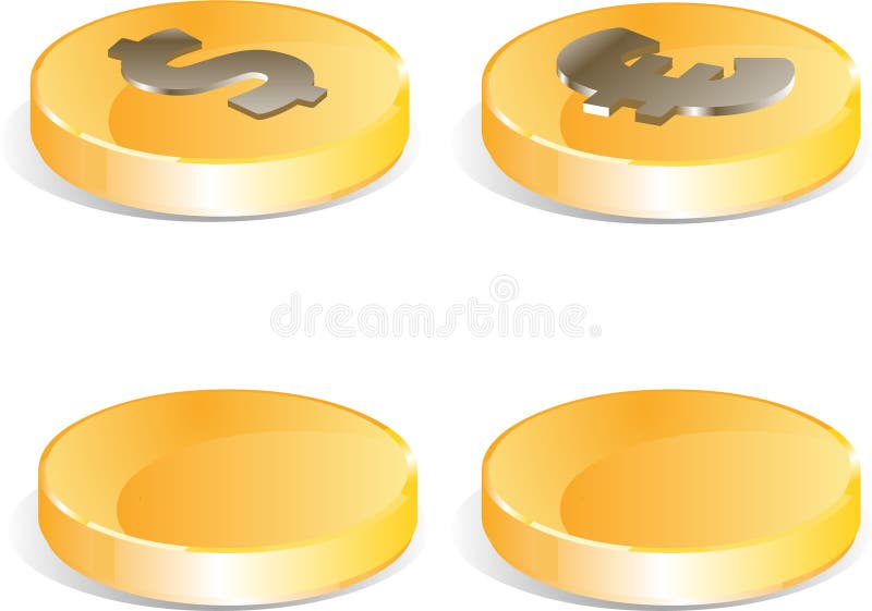 Spinning Coins Animation for Game Stock Vector - Illustration of ...