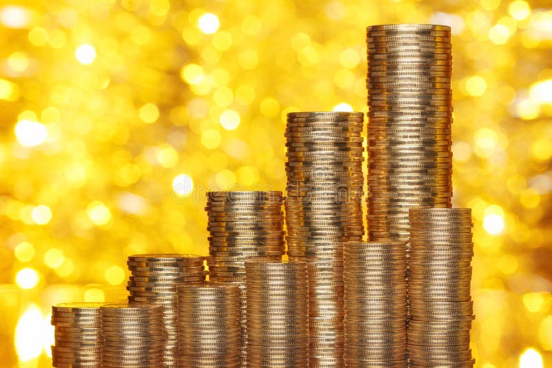 Coins Stack and Jar Full of Coins and Paper Currency Isolated Stock ...