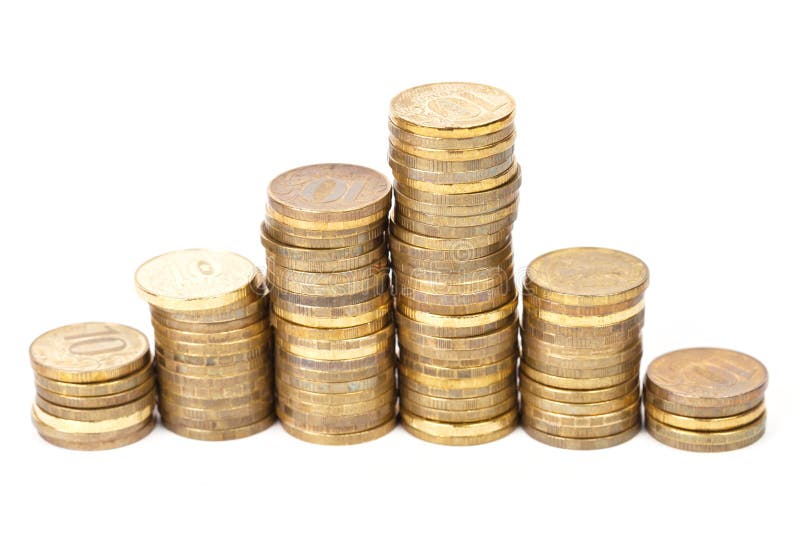 Money Stacks of Australian Coins Stock Image - Image of saving, save ...