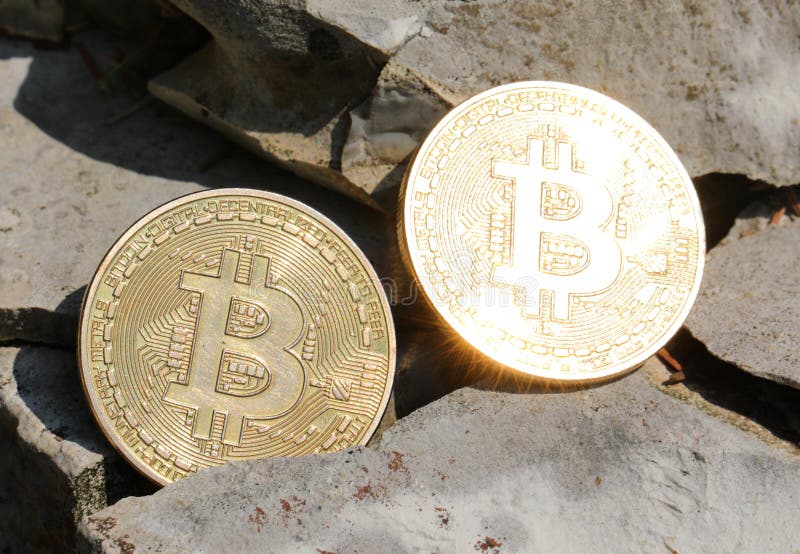 Coins with Symbol B Symbolizing the Cryptocurrency BITCOIN Stock Image ...